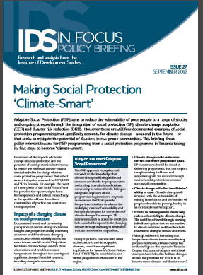 Making Social Protection ‘Climate-Smart’ | Social Security Policy ...